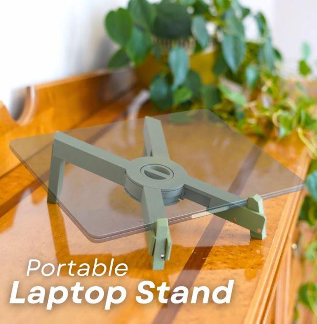 Portable Folding Laptop Stand With Integrated Cable Coil – Your Work ...