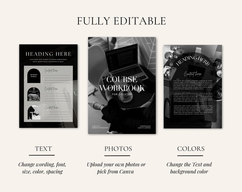 Course Workbook Template | Digital Training & Lesson Planner | Editable ...