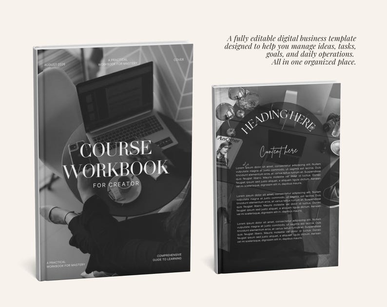 Course Workbook Template | Digital Training & Lesson Planner | Editable ...