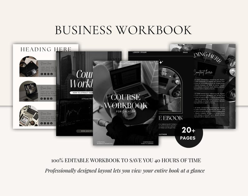 Course Workbook Template | Digital Training & Lesson Planner | Editable ...