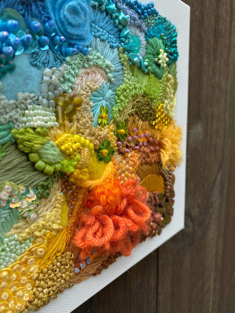 Embroidery on Canvas, No. 1 - Etsy