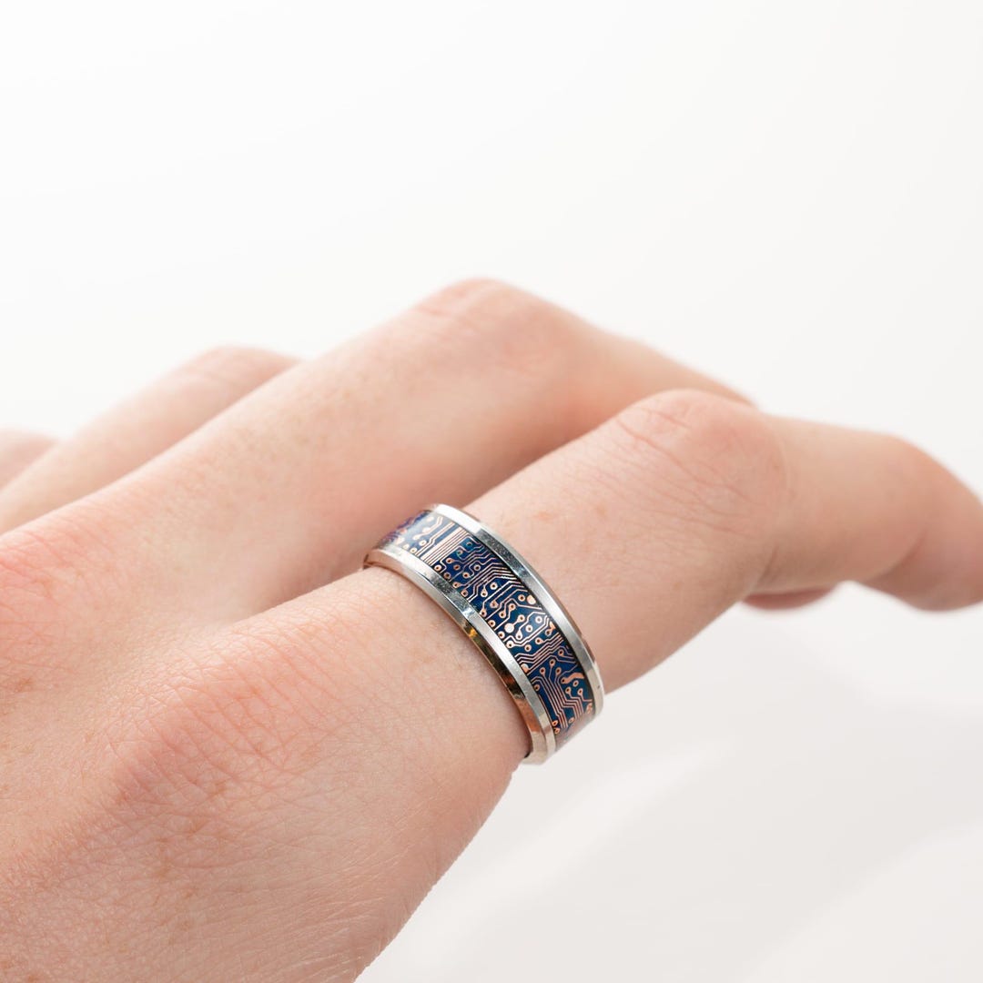 Circularity Ring – Upcycled Circuit Board Jewelry | Stainless Steel ...