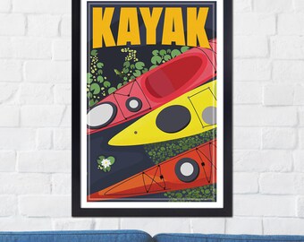 Kayak Poster | Etsy