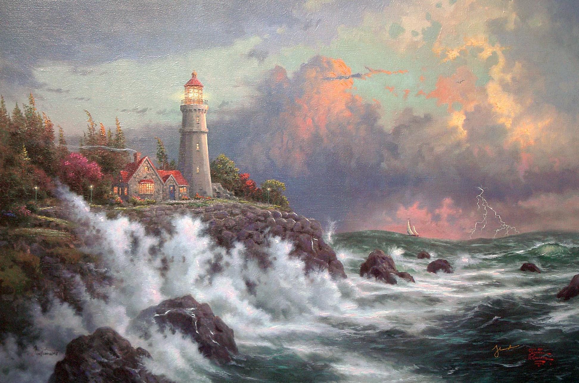 Thomas Kinkade - Conquering Storms - Etsy
