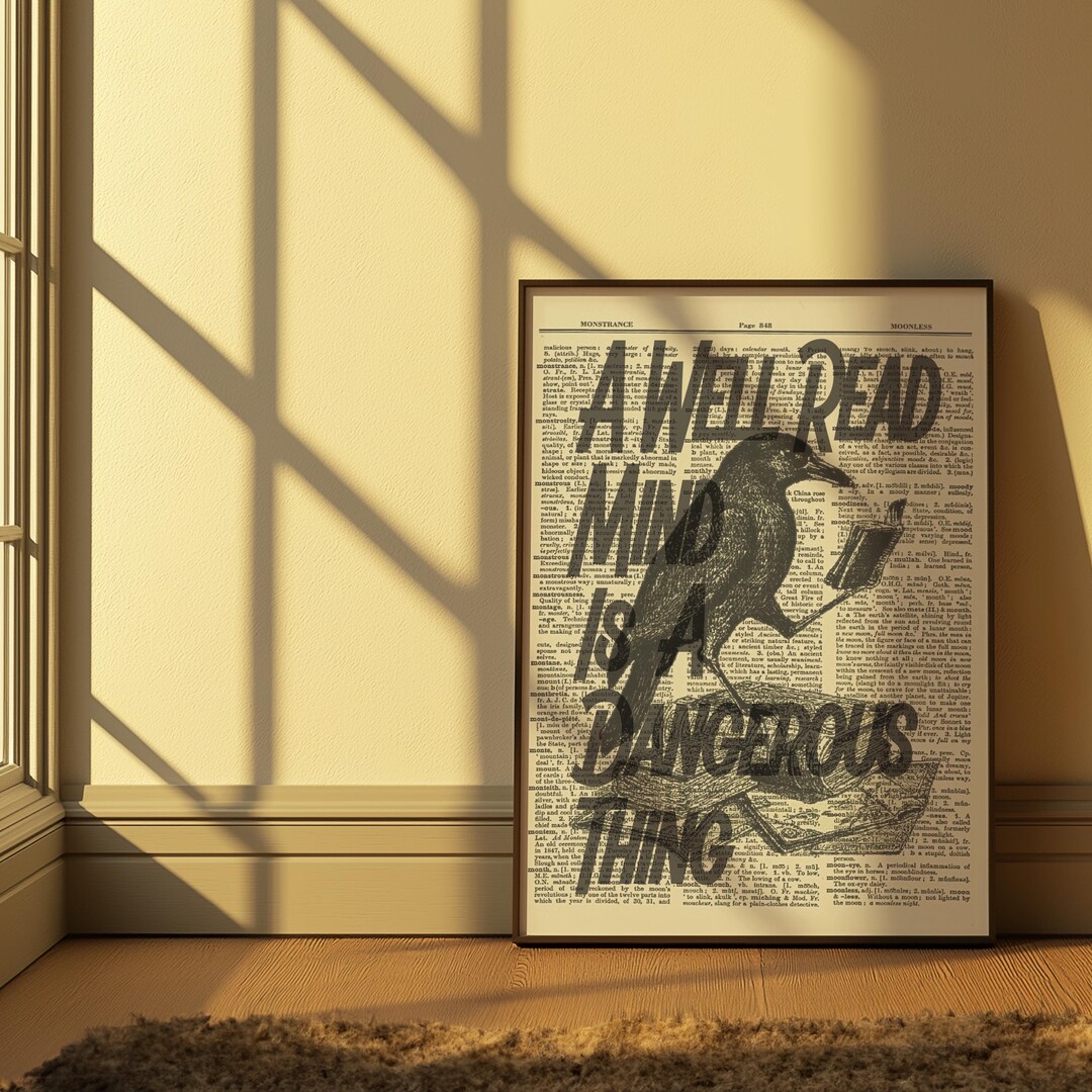 Vintage Literary Quote Poster Print for Book Lovers, Aesthetic Wall Art ...