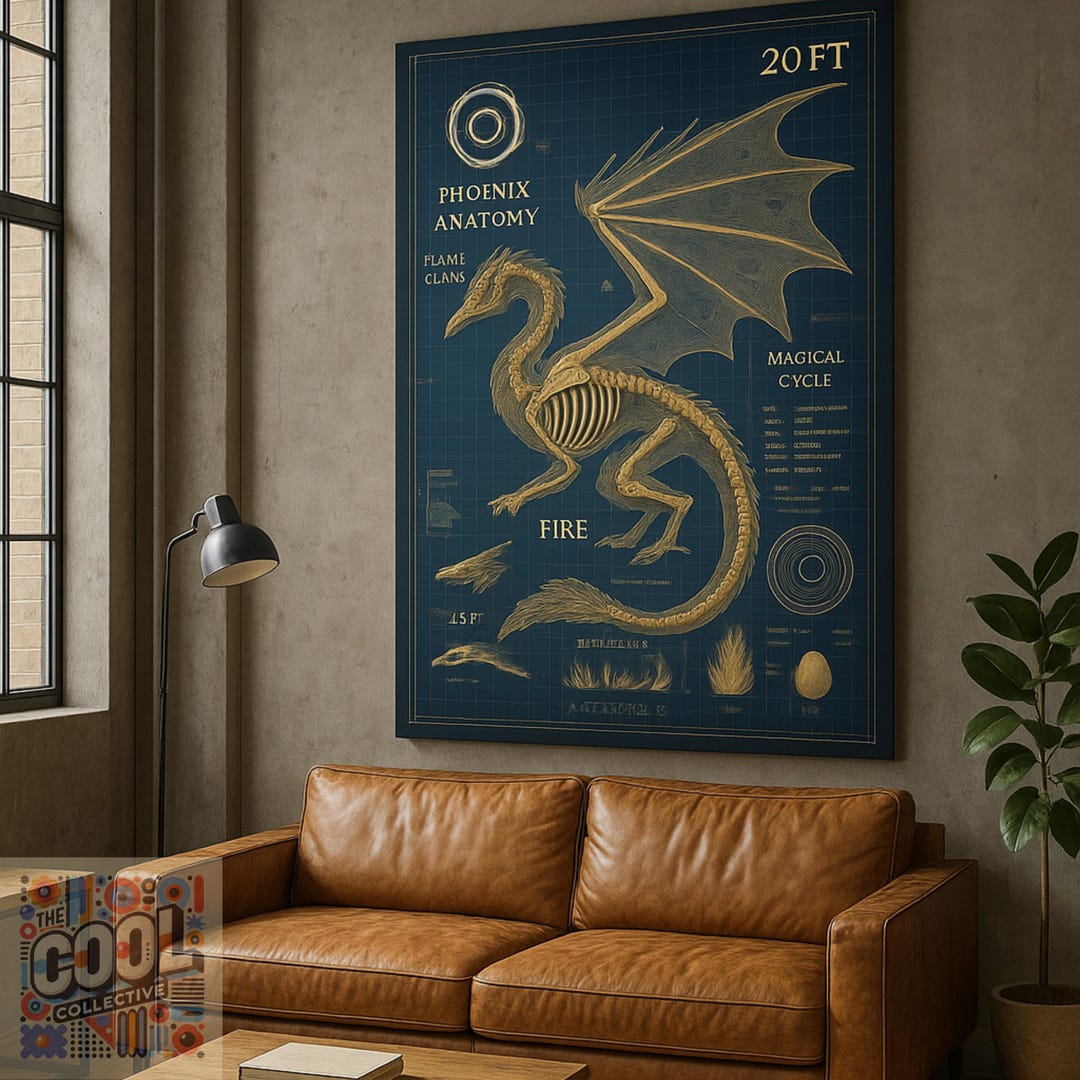 Phoenix Anatomy Blueprint Poster: Vintage Mythical Wall Art - Etsy Canada