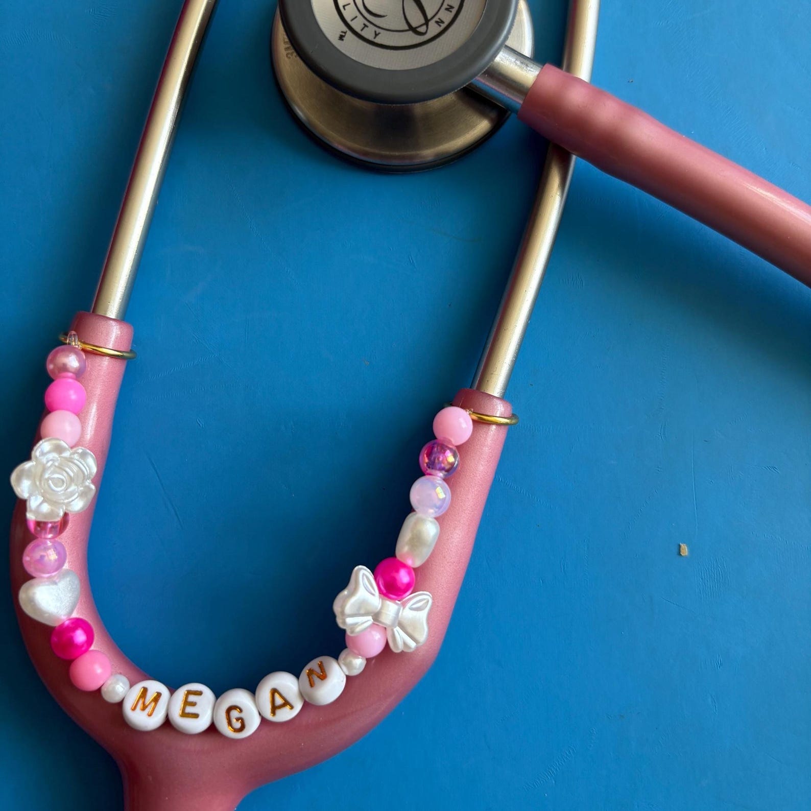 CUSTOM PINK Stethoscope Charm Strand - Sugar Sparkle - Nurse, Medical ...