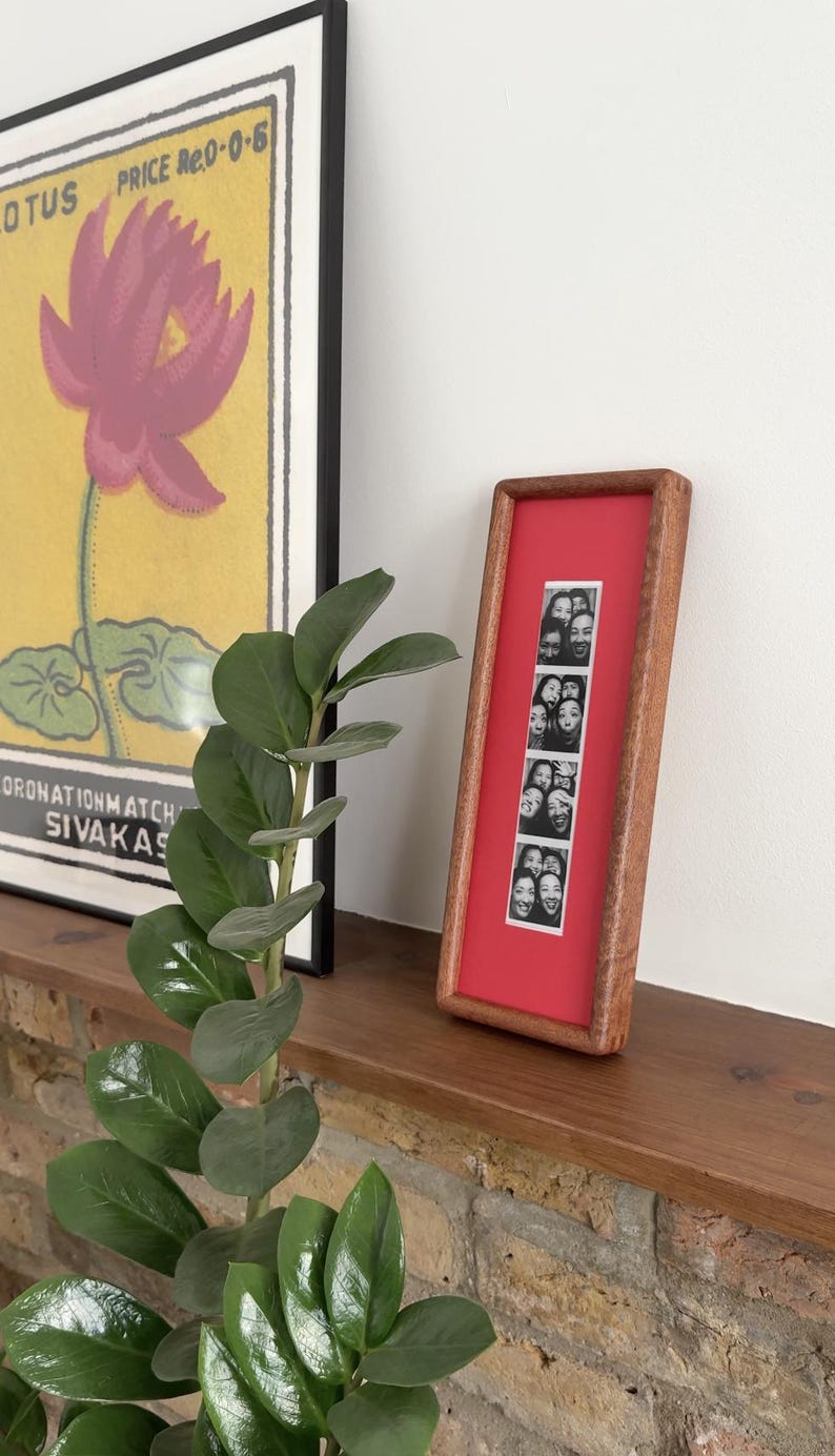 Photobooth Frame for Photo Strip Prints: Elongated Solid Wood Picture ...