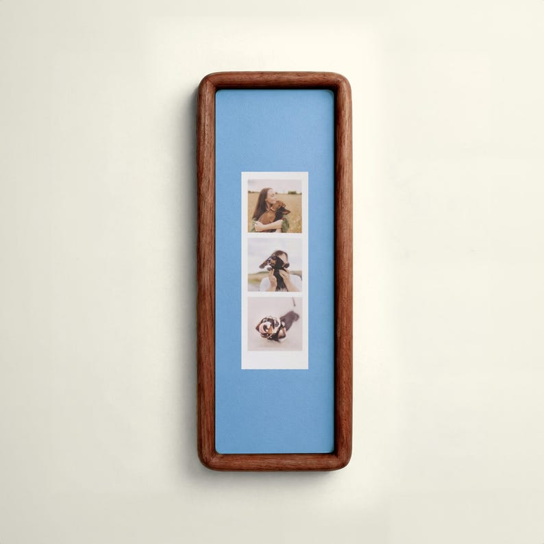 Solid Wood Photobooth Frame: Elongated Picture Frame With Coloured ...