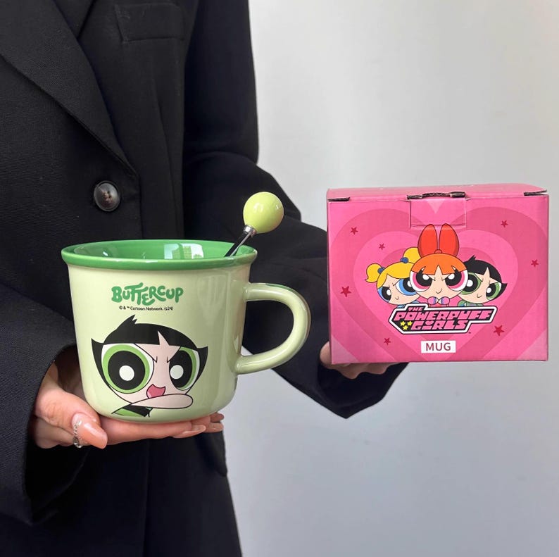 Powerpuff Girls Ceramic Mug – Cute Cup With Gift Spoon for Besties ...