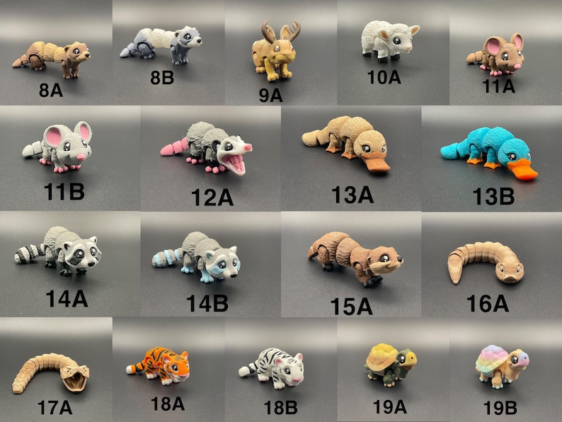 3D Printed Articulated Animals: Fidget Sensory Toys - Etsy