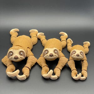 Relax With a Cute Flexi Sloth: Articulated 3D Printed Collectible Fun ...