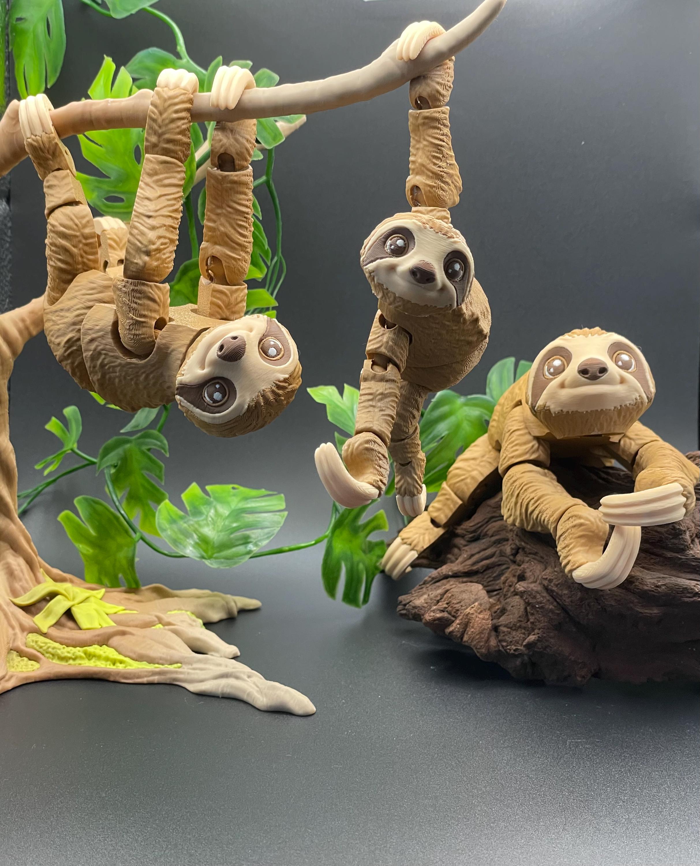 Relax With a Cute Flexi Sloth: Articulated 3D Printed Collectible Fun ...
