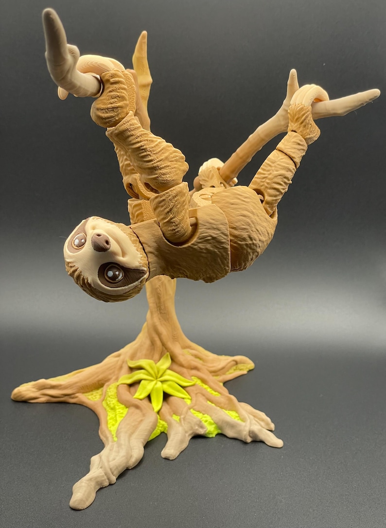 Relax With a Cute Flexi Sloth: Articulated 3D Printed Collectible Fun ...
