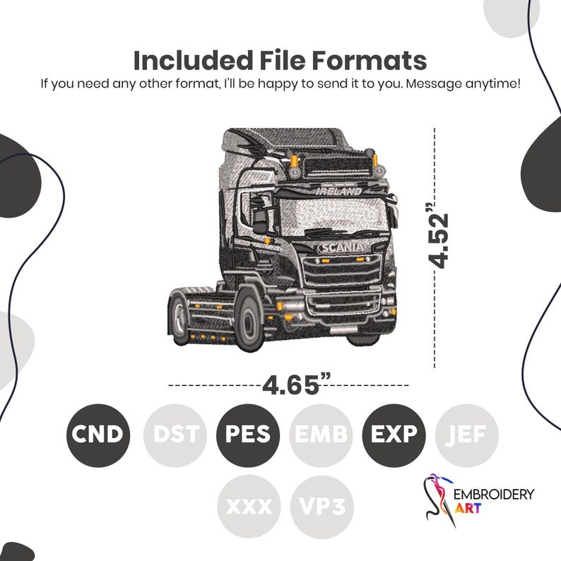Scania Truck Embroidery Design: Commercial Embroidery File (digital ...