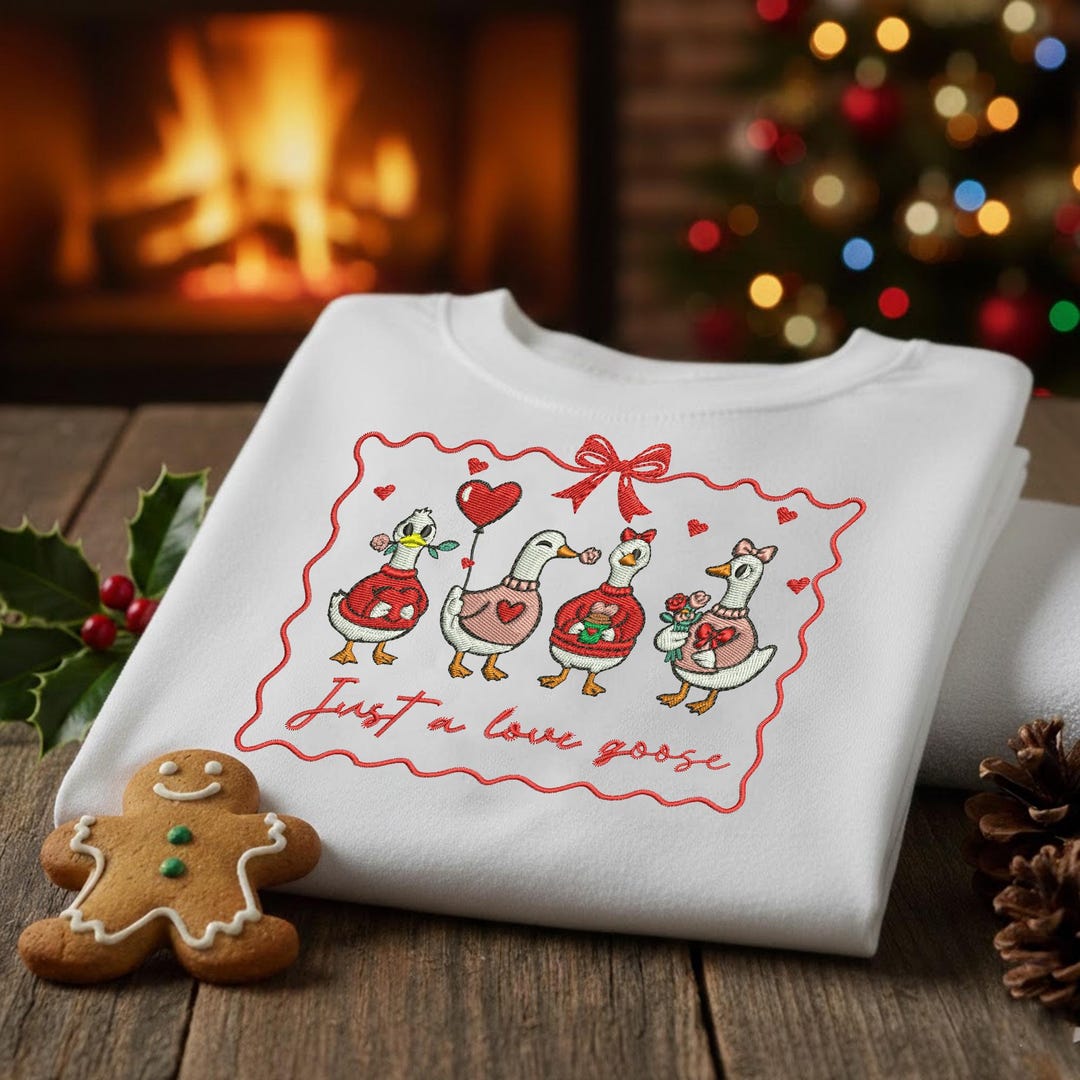 Love Goose Machine Embroidery Design | Valentine's Day File, 3 Sizes ...