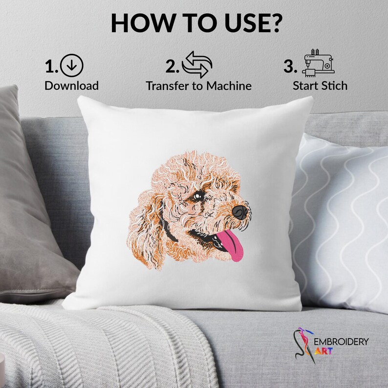 Goldendoodle Embroidery Design, Cute Dog Embroidery File, Labradoodle ...