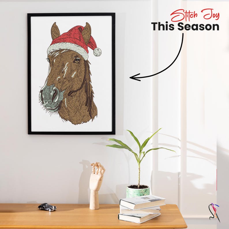 Christmas Horse Santa Hat Embroidery Design (3 Hoop Sizes) (instant ...