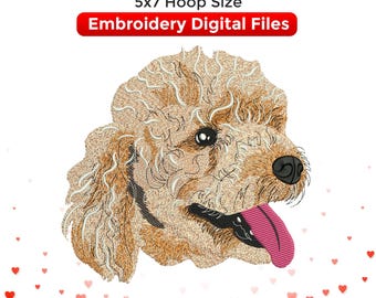 Goldendoodle Embroidery Design, Cute Dog Embroidery File, Labradoodle ...