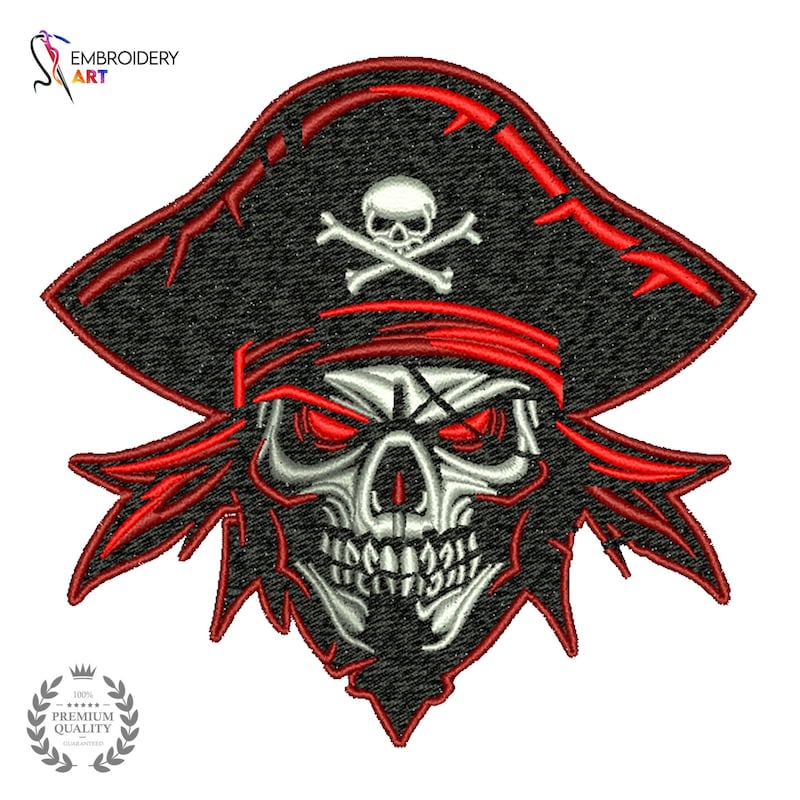 Embroidery Pirate Skull - Etsy
