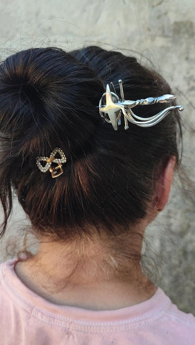 Stainless Steel Rapier Hairpin – Blackened Renaissance Hair Stick ...