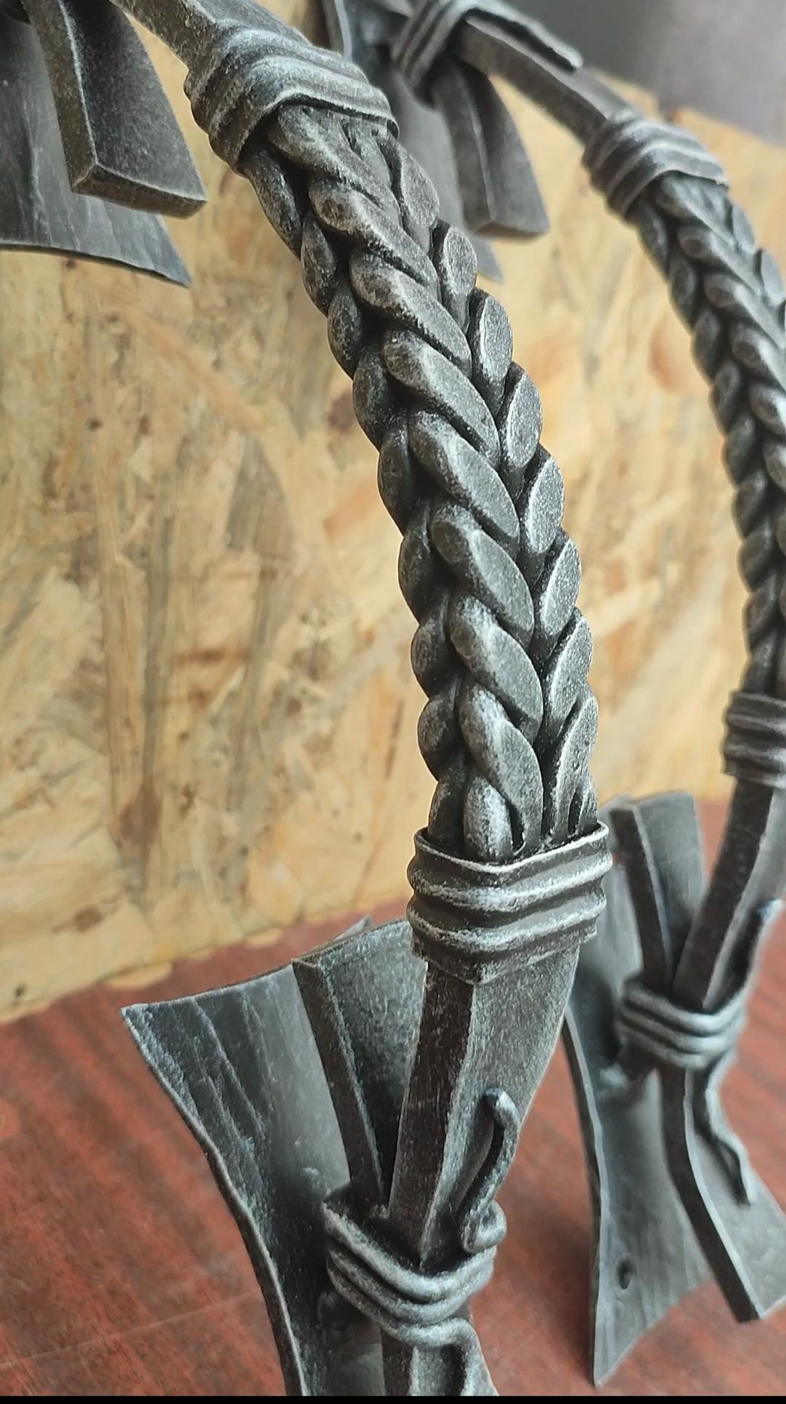 Wrought Iron Door Pull Handle | Hand Forged Braided Twist Design ...