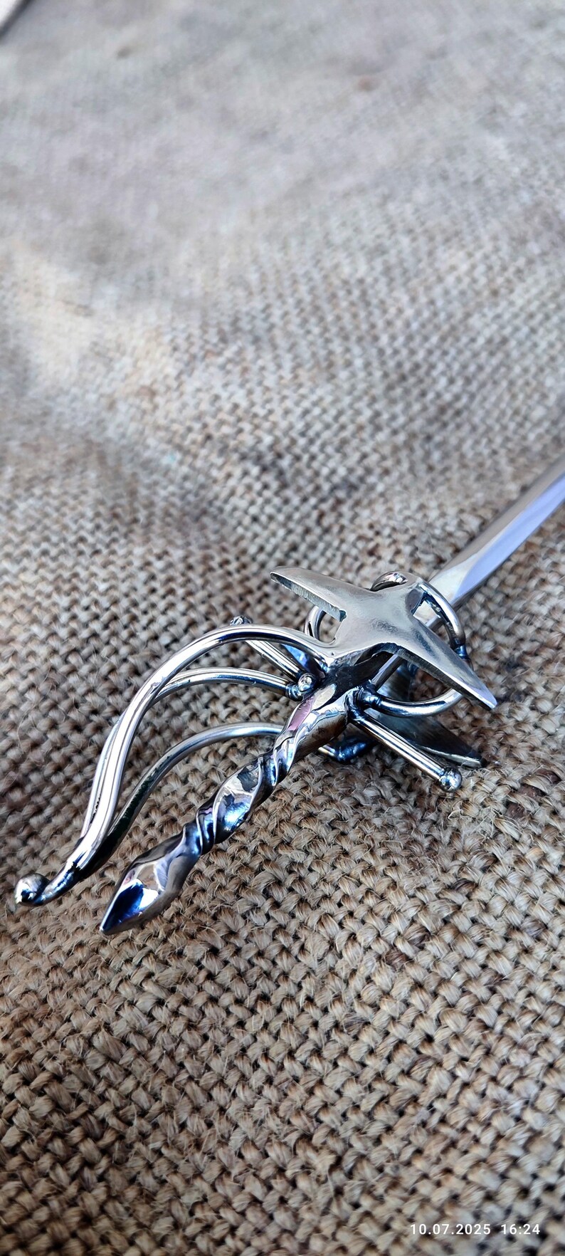 Stainless Steel Rapier Hairpin – Blackened Renaissance Hair Stick ...