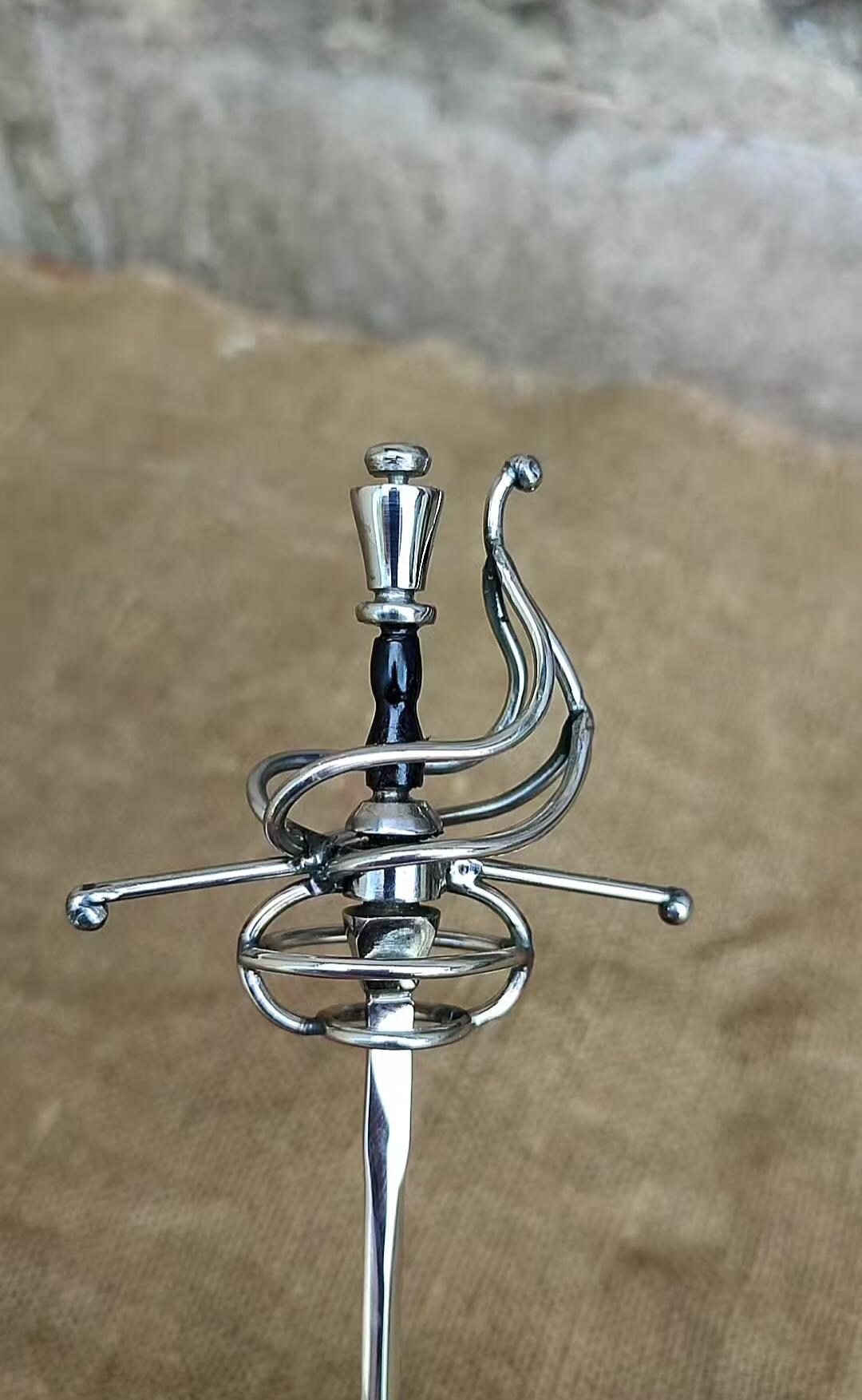 Stainless Steel Rapier Hairpin – Blackened Renaissance Hair Stick ...