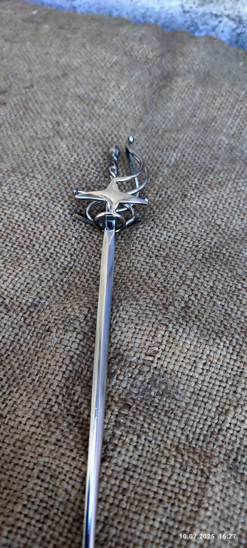 Stainless Steel Rapier Hairpin – Blackened Renaissance Hair Stick ...