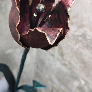 Hand Forged Metal Tulip ,home Decor, Gift, Iron Flower,hand-forged ...