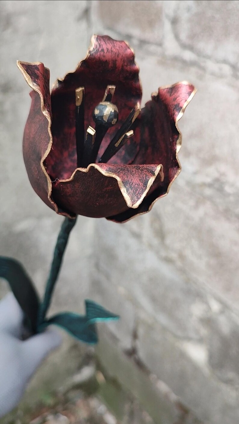 Hand Forged Metal Tulip ,home Decor, Gift, Iron Flower,hand-forged ...