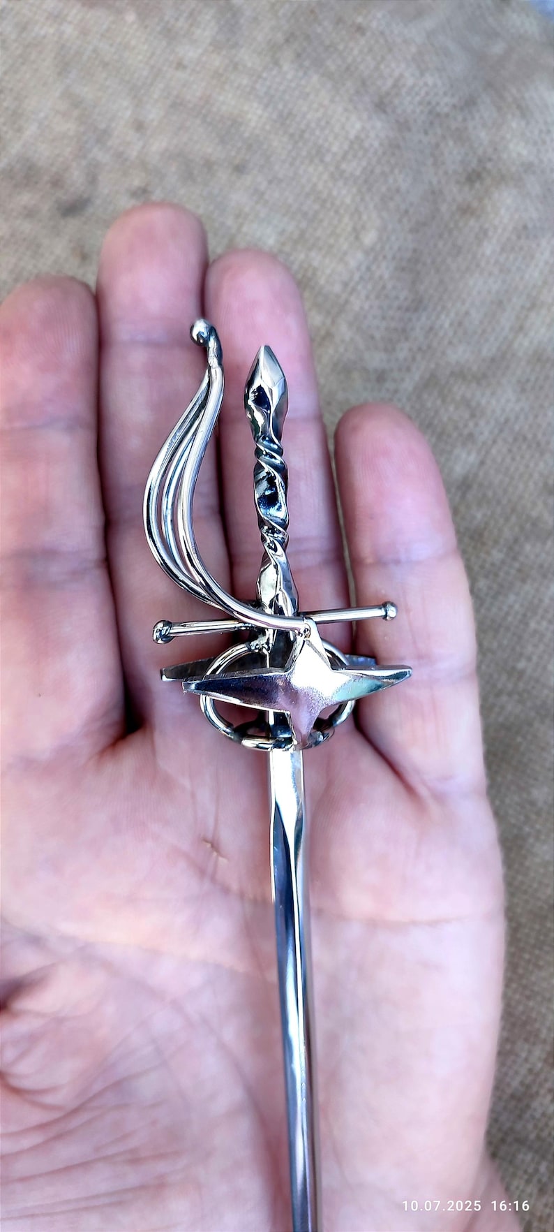 Stainless Steel Rapier Hairpin – Blackened Renaissance Hair Stick ...