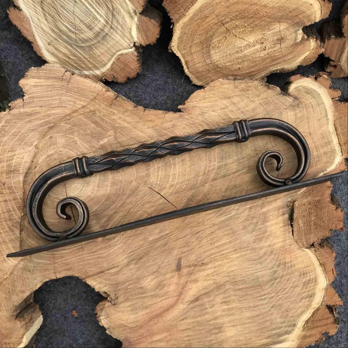 Forged Door Handlerustic Iron Handle,handmade Iron Pull,blacksmith Door ...