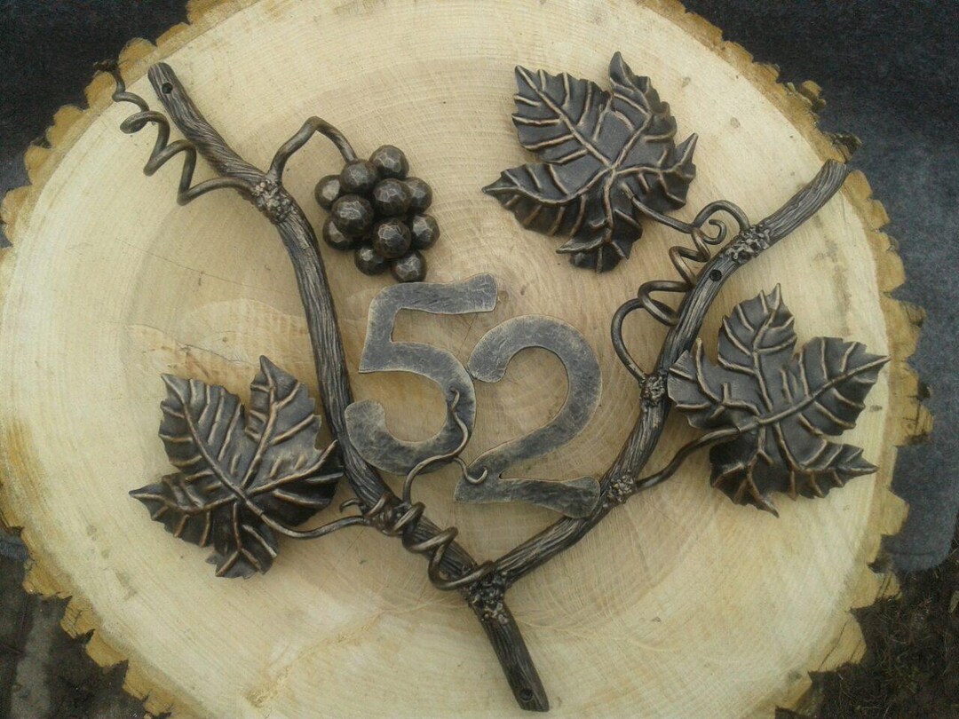 Wrought Iron House Number Metal Address Plaque Custom Street Number ...