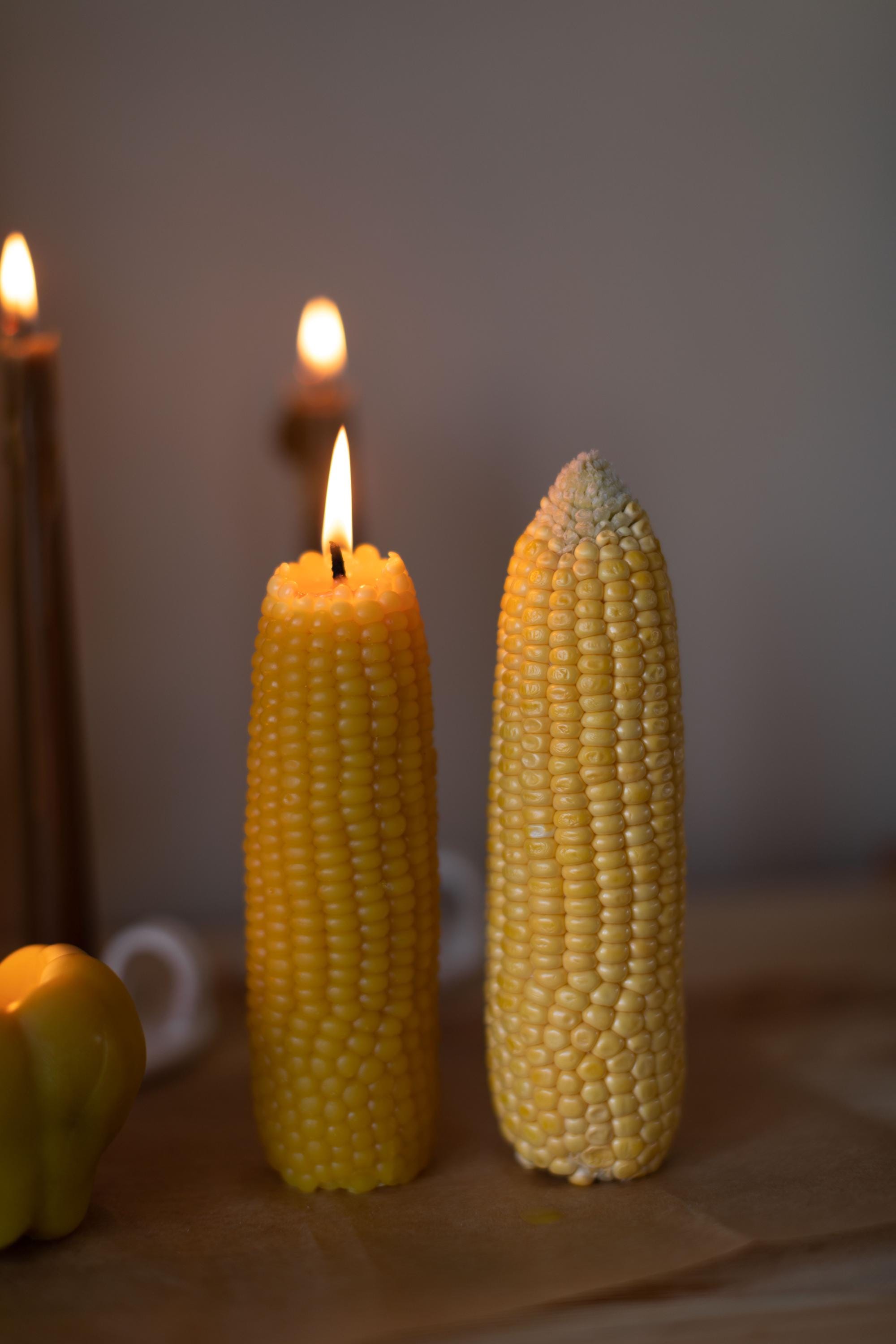 Realistic Beeswax Corn Candle - Unique Kitchen Decor - Etsy