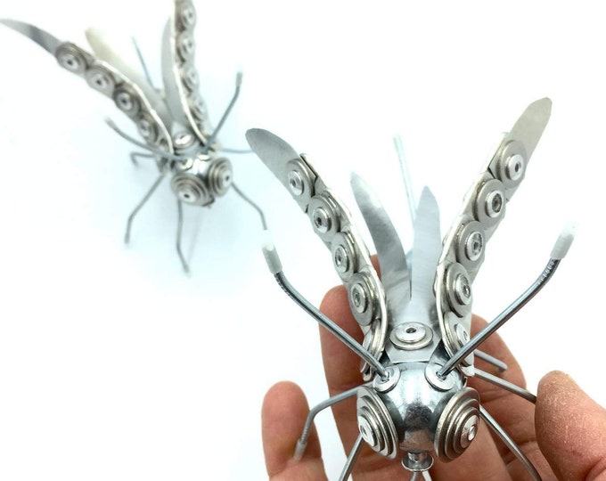Metal Bug, Garden Ornament, Small Shiny Bug, Insect, Recycled, Scrap ...