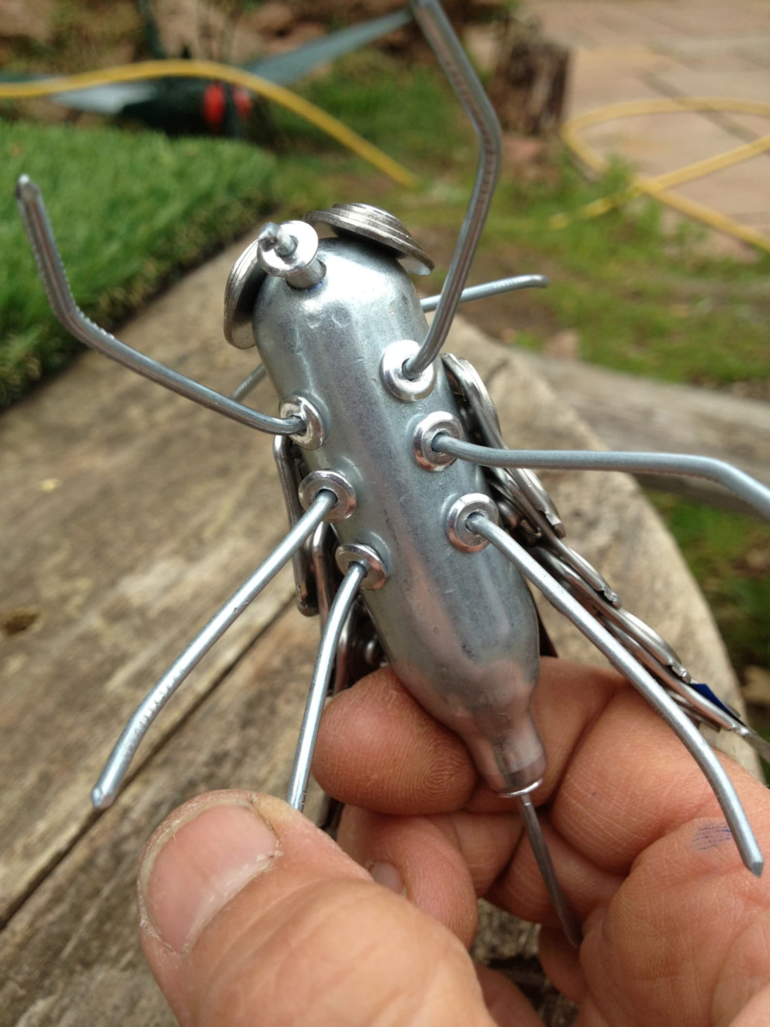 Metal Bug Garden Ornament Small Shiny Bug Insect Recycled | Etsy