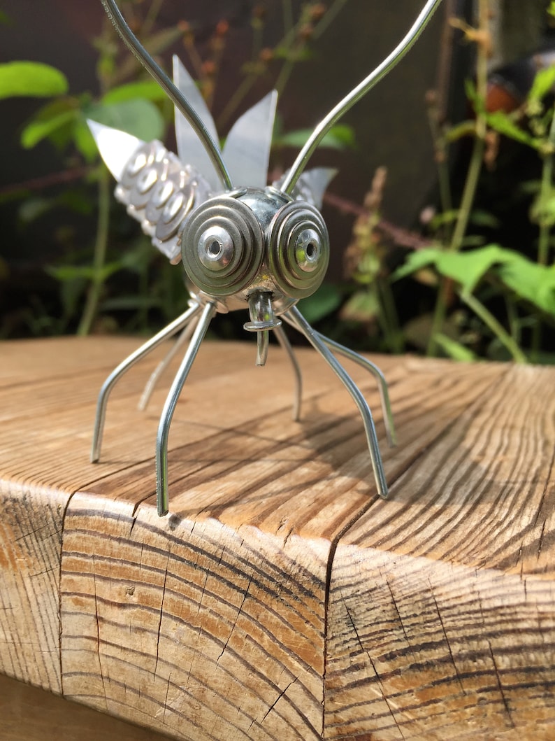 Metal Bug Garden Ornament small shiny Bug Insect Recycled | Etsy