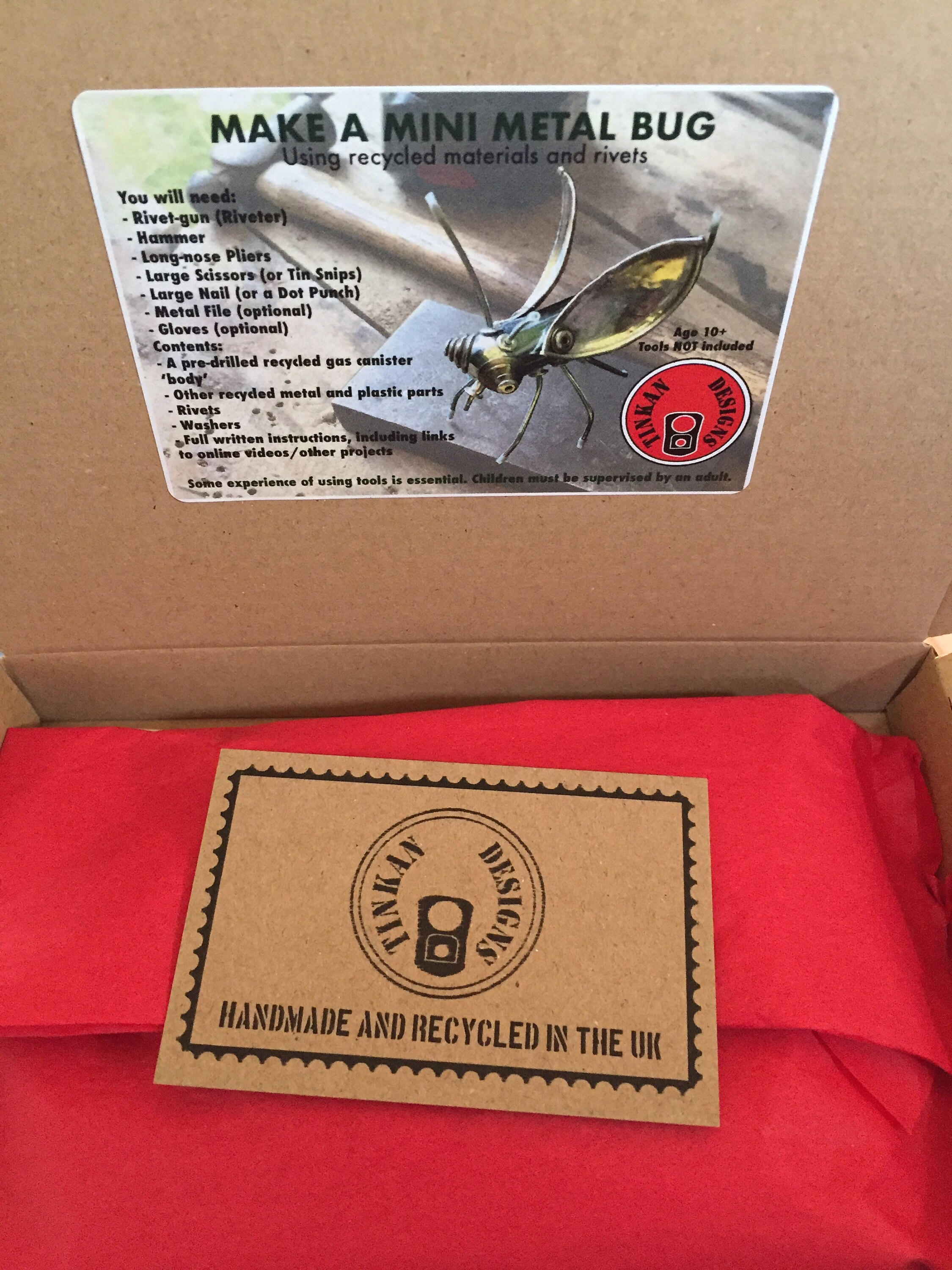 Make a Mini Metal Bug DIY Craft Kit Metalwork Age 10 | Etsy