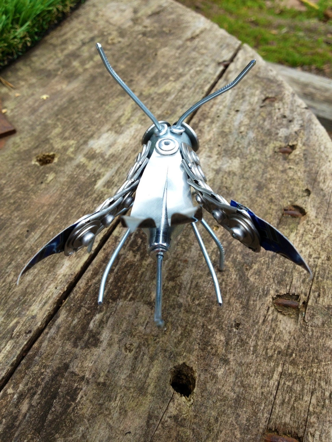 Metal Bug Garden Ornament Small Shiny Bug Insect Recycled - Etsy Canada