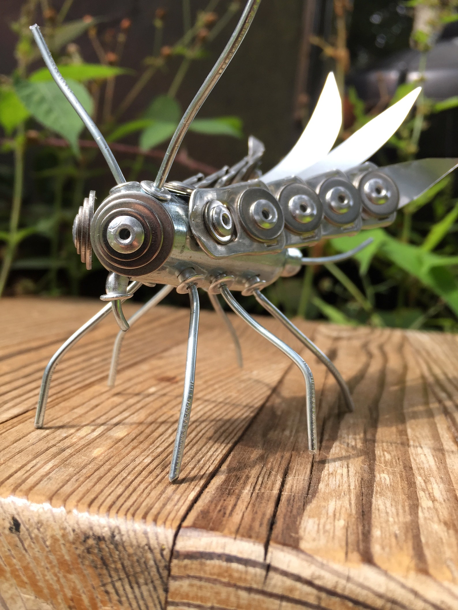 Metal Bug Garden Ornament Small Shiny Bug Insect Recycled - Etsy Canada
