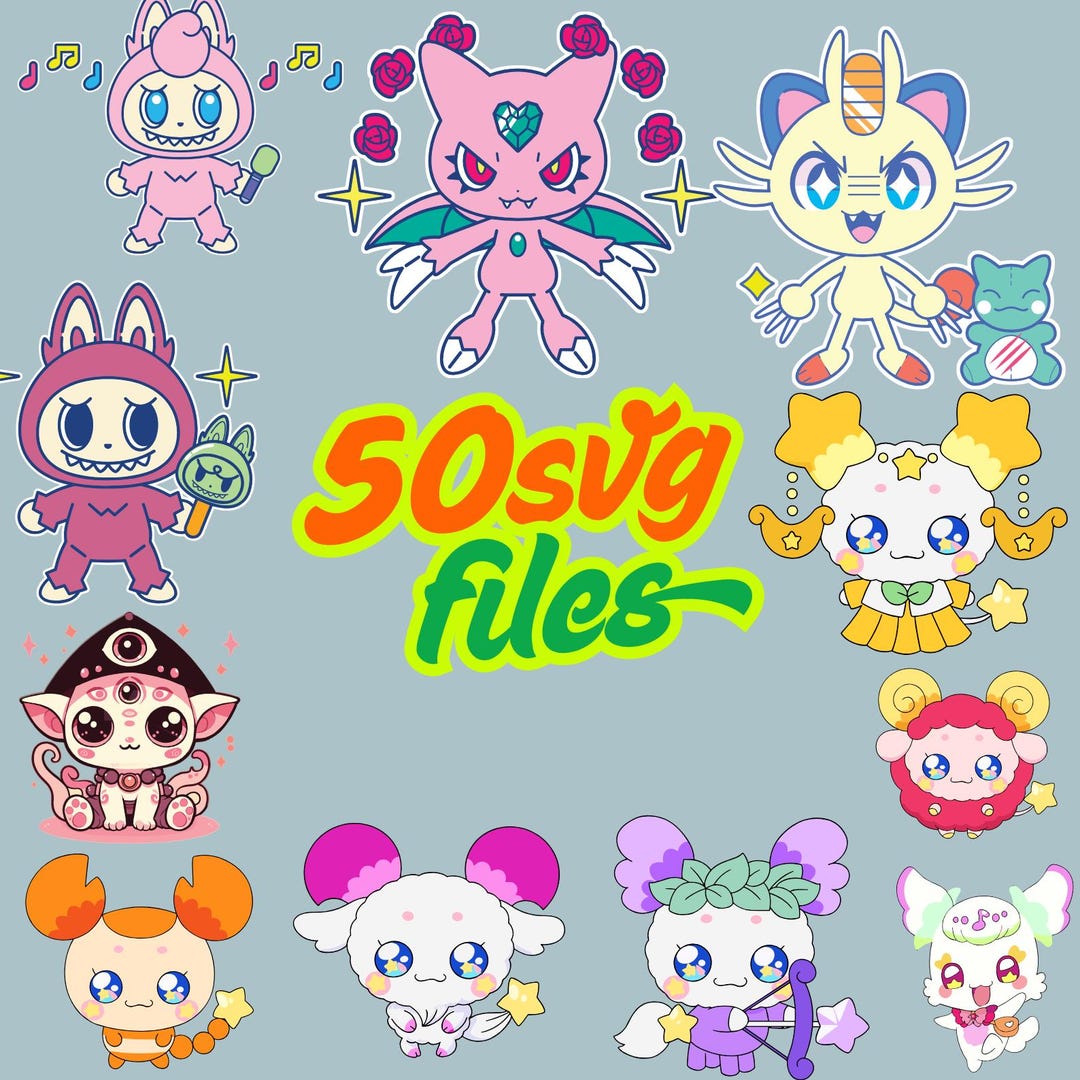 Labubu Monster Bundle 50vsvg Labubu Png Bundle Labubu Charaktersammlung ...