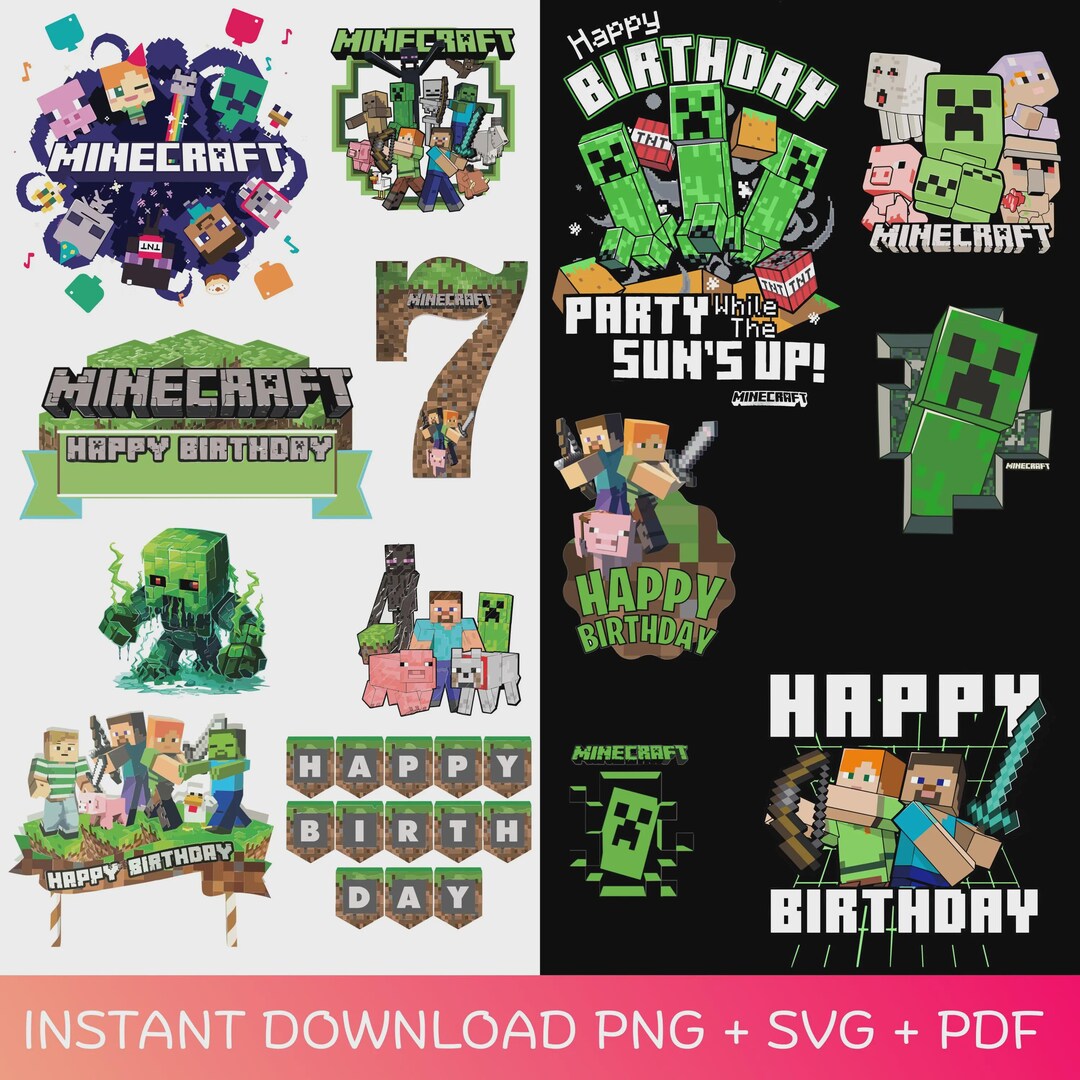 Minecraft 100+ SVG DFX Digital Bundle, Silhouette Cameo, Cricut and ...