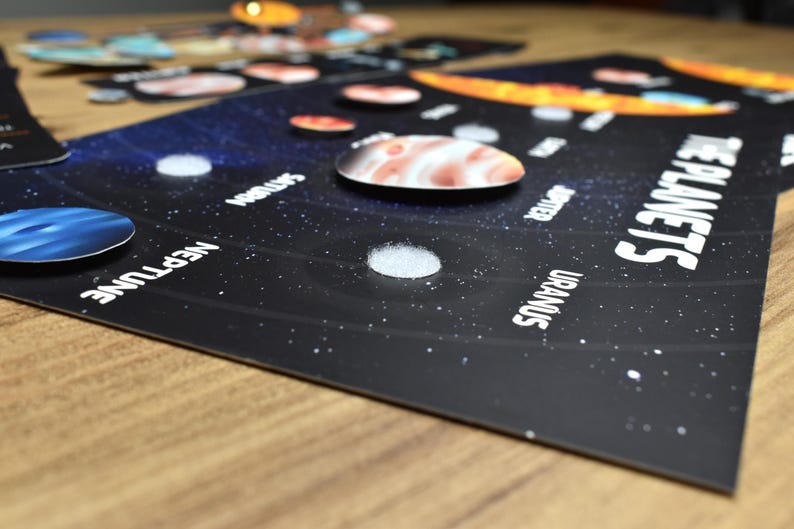 Solar System Planets and Bookmarks Montesorri Flash Card Homeschool ...
