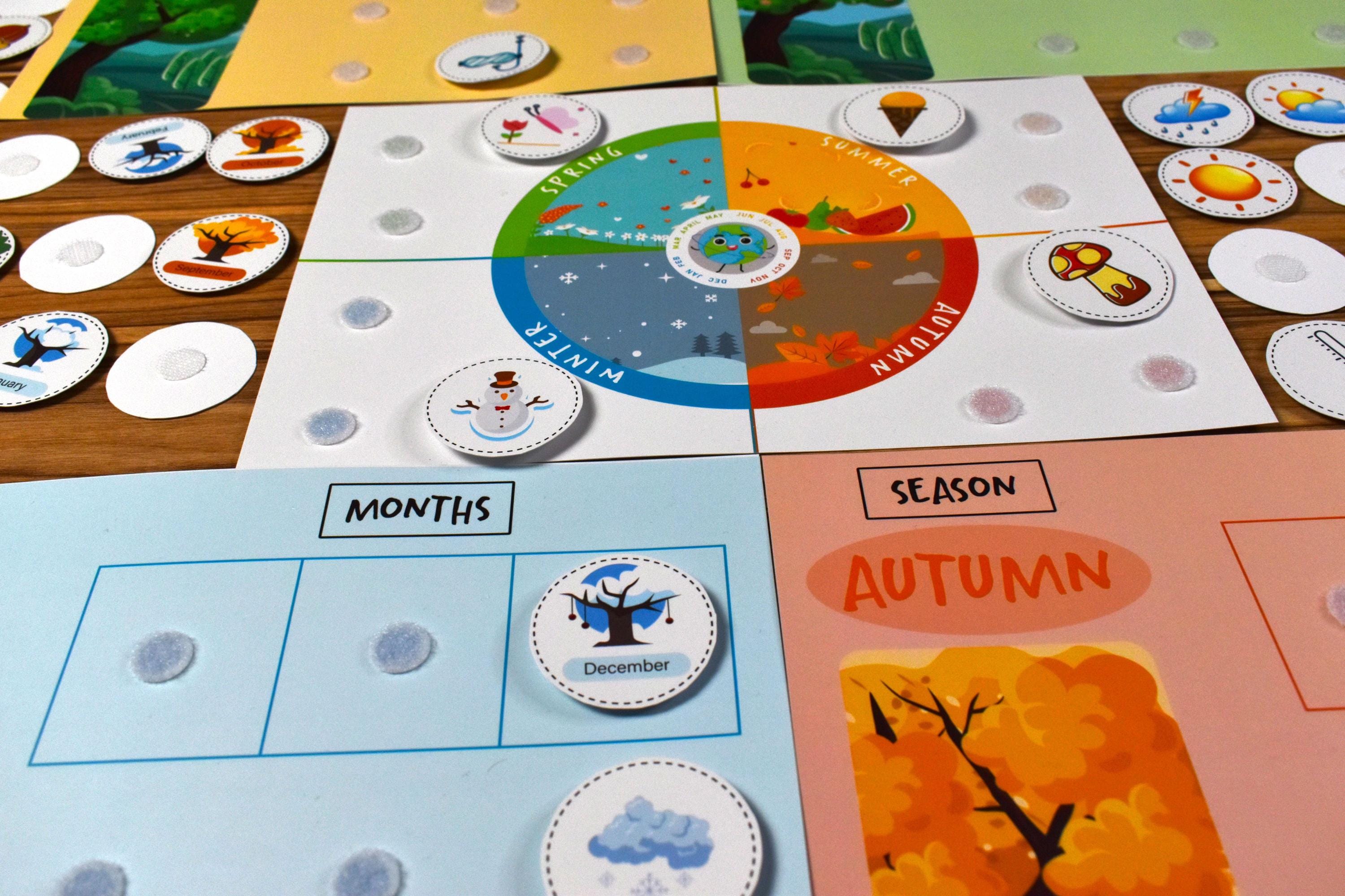 Seasons and Weather Wheel Stickers Printable Cut Paste Activity STEM ...