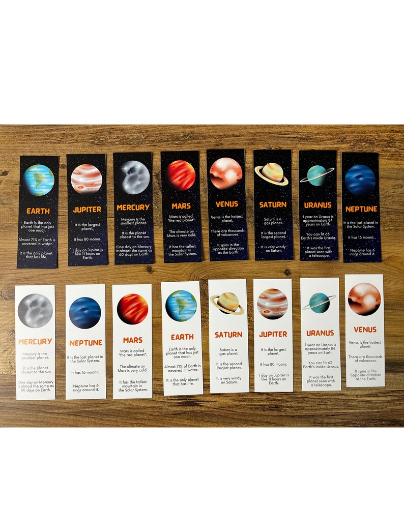 Sustainable Solar System Activity Set Planets Bookmarks Cut and Paste ...