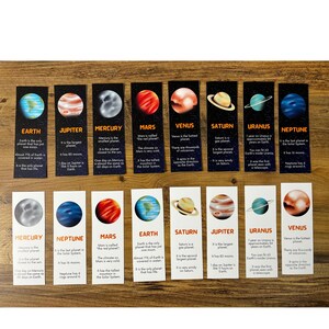 Solar System Planets and Bookmarks Montesorri Flash Card Homeschool ...