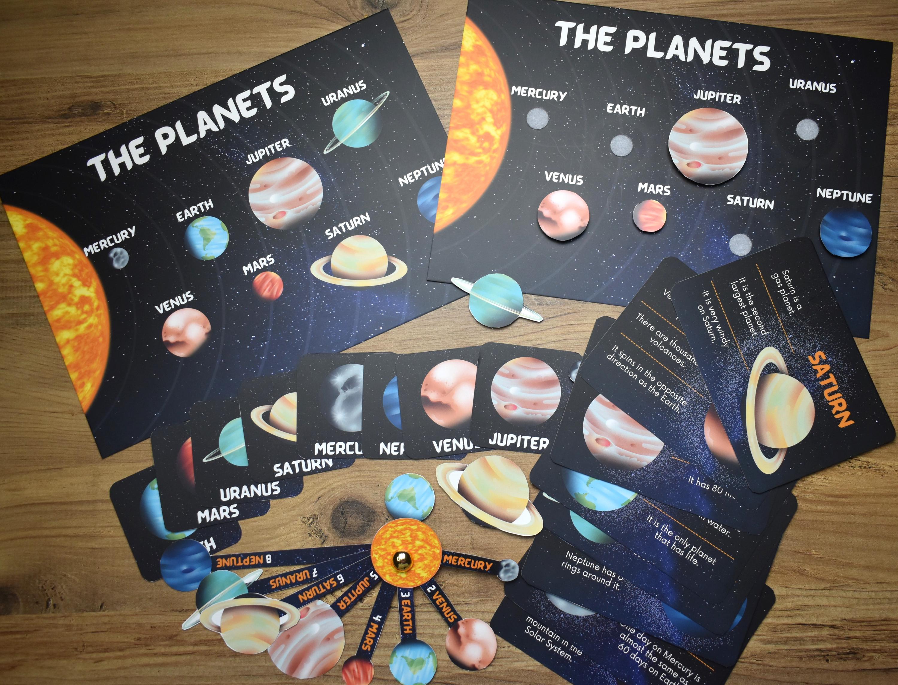 Solar System Planets and Bookmarks Montesorri Flash Card Homeschool ...