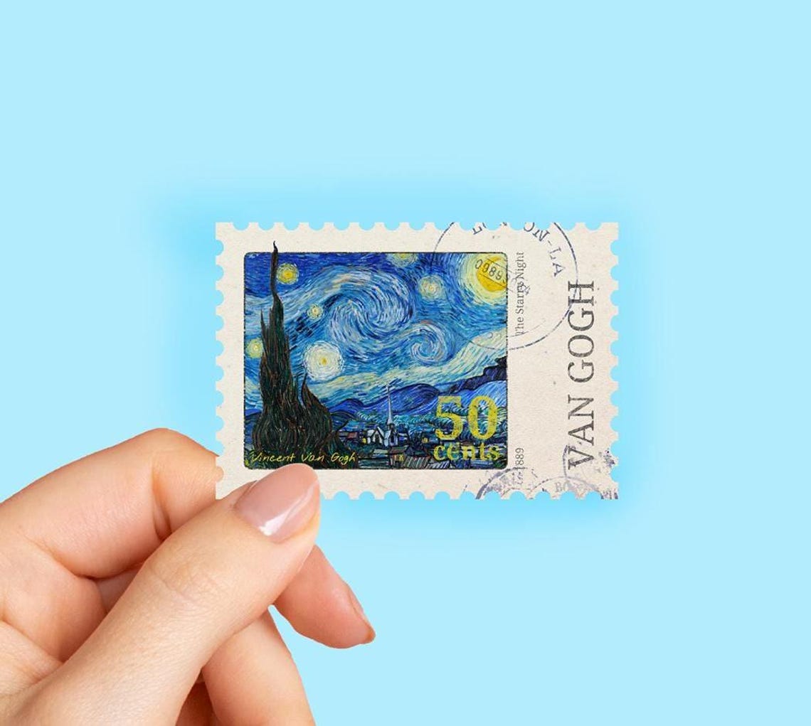 The Starry Night Van Gogh Sticker, Van Gogh Sticker, the Starry Night ...
