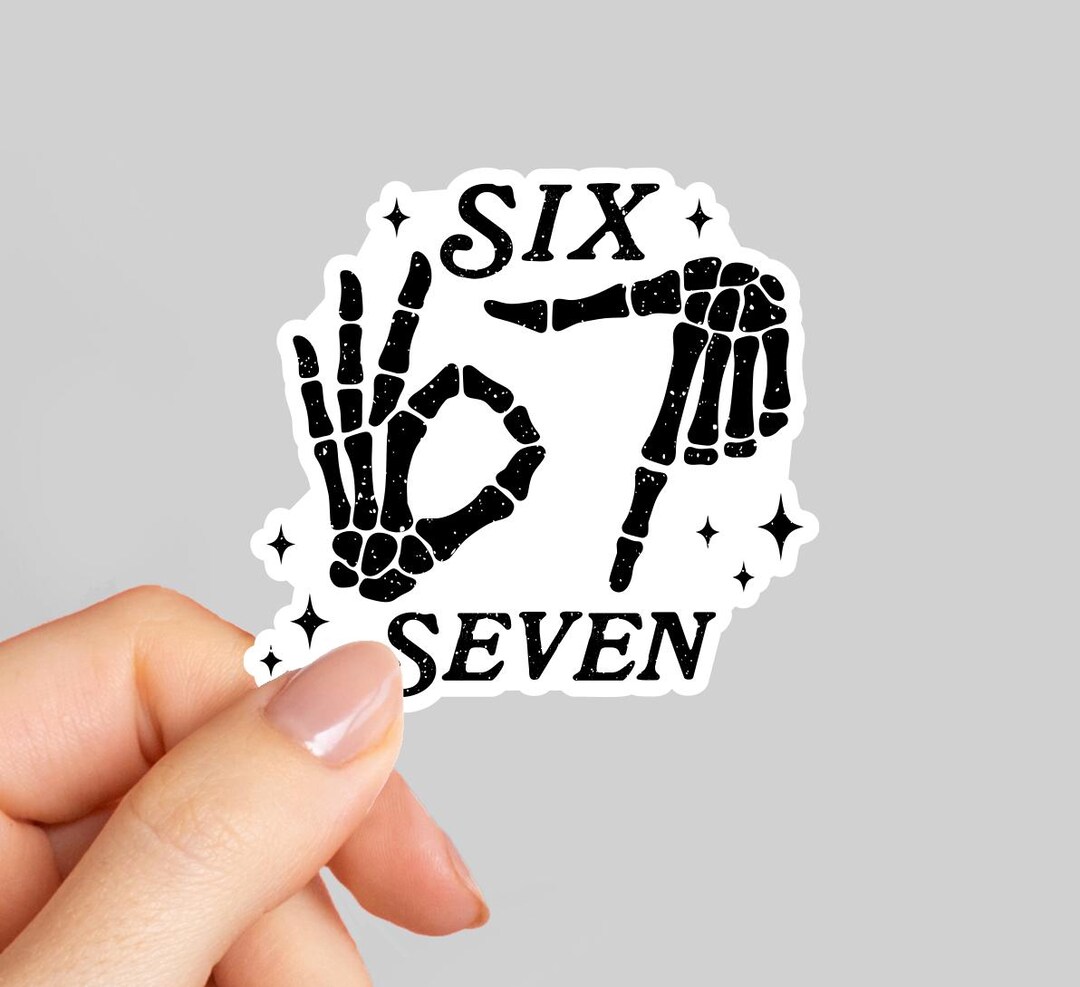 Six Seven 6 7 Sticker, 6 7 Meme Funny Hands Sticker, Gen Z Sticker ...